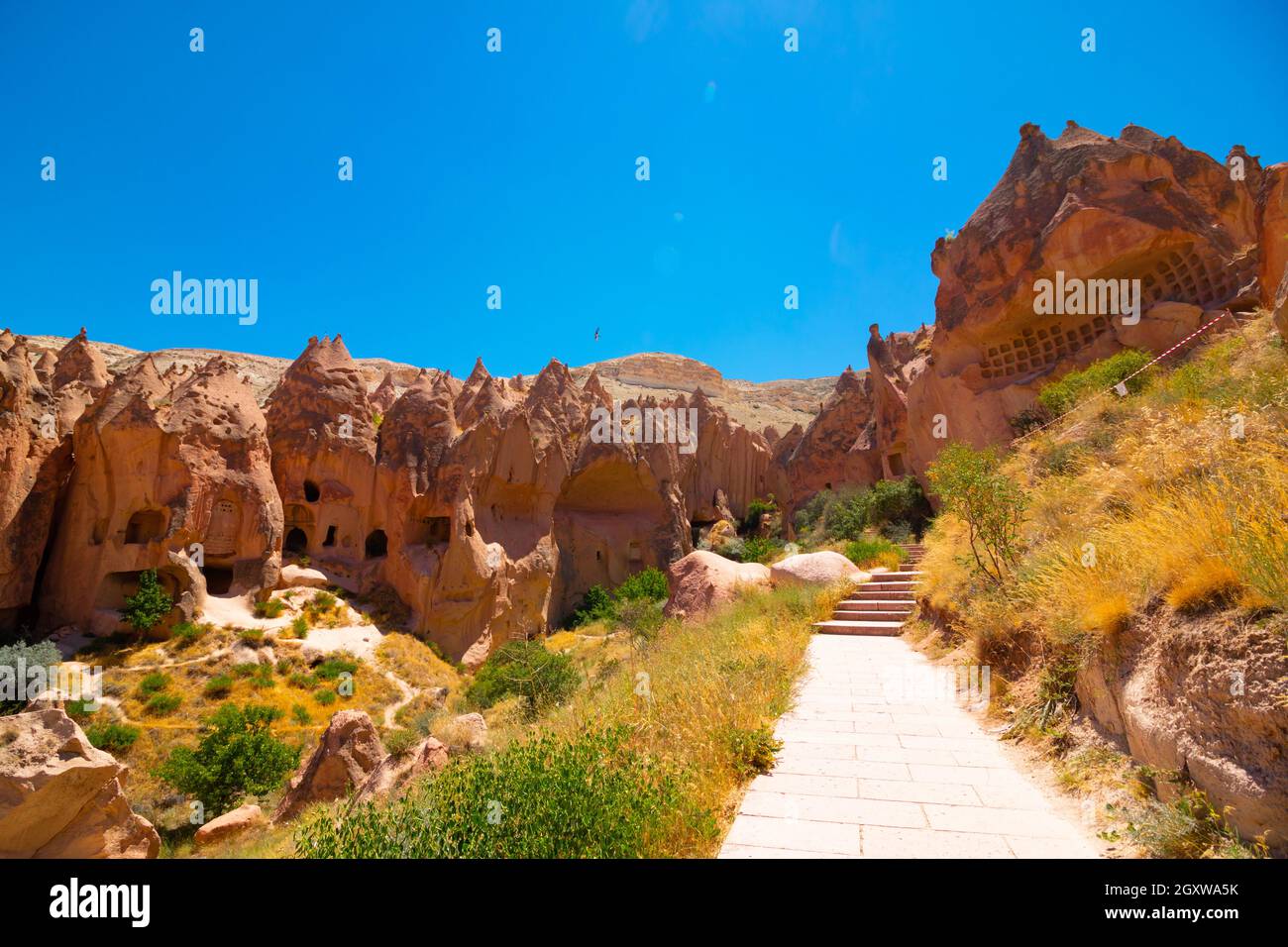 Zelve Open Air Museum in Cappadocia Turkey. Fairy chimneys in ...