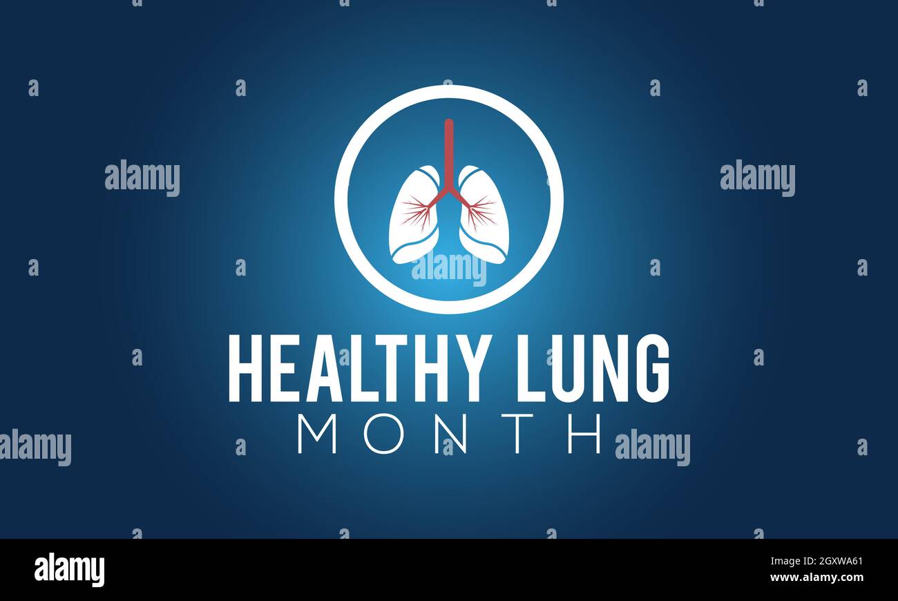 Healthy lung month banner design with white background. Vector template ...