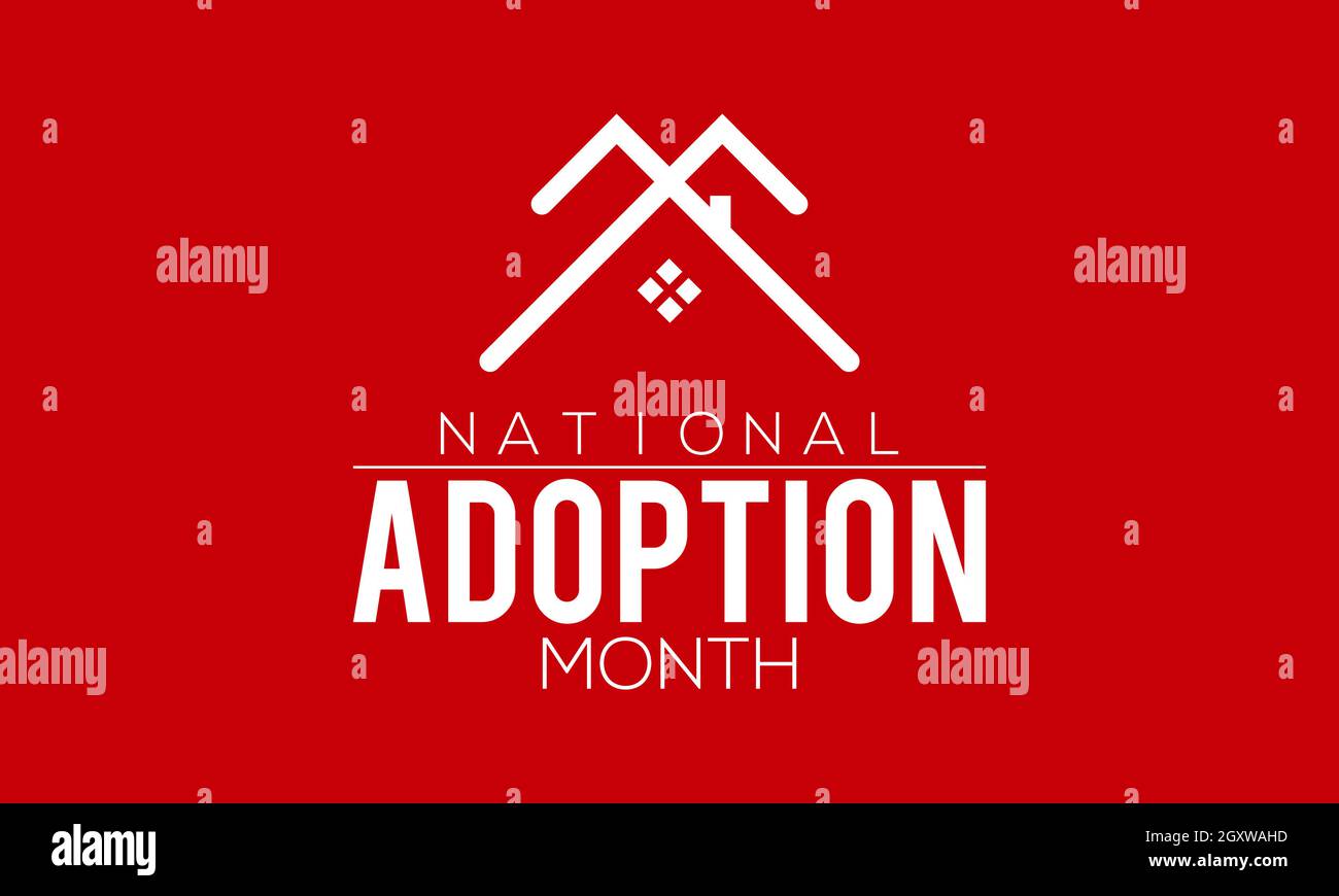 National adoption awareness month banner design in white background ...