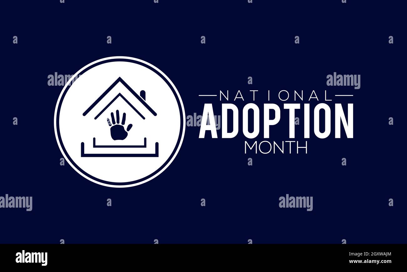 National adoption awareness month banner design in white background ...
