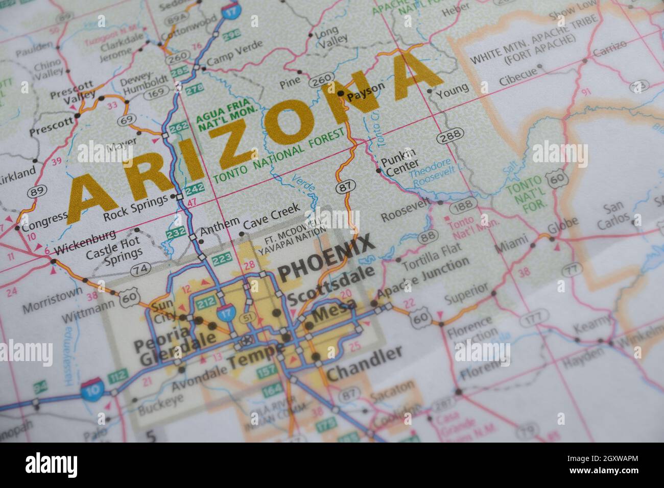 Map of Arizona state Stock Photo - Alamy