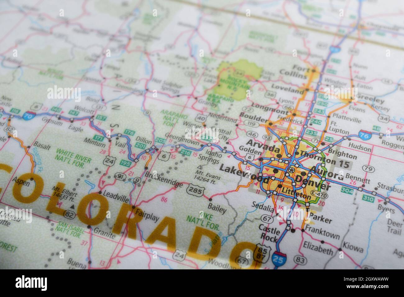 Denver map hi-res stock photography and images - Alamy
