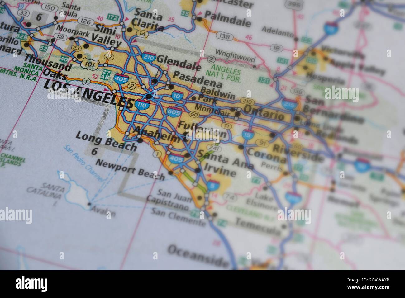 Map of Los Angeles, California Stock Photo - Alamy