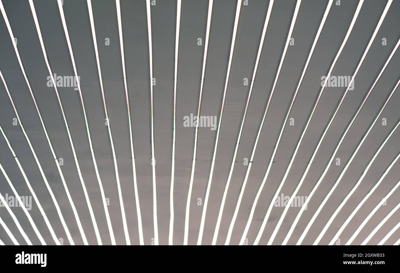 Diode strip.close up of led lights tape set on the ceiling at new ...