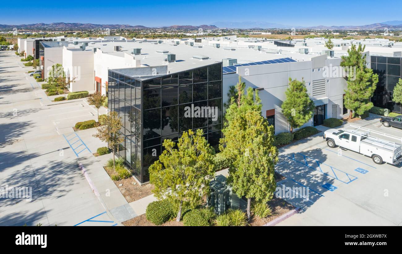 Aerial View Of Industrial Commerce Office Buildings Stock Photo - Alamy