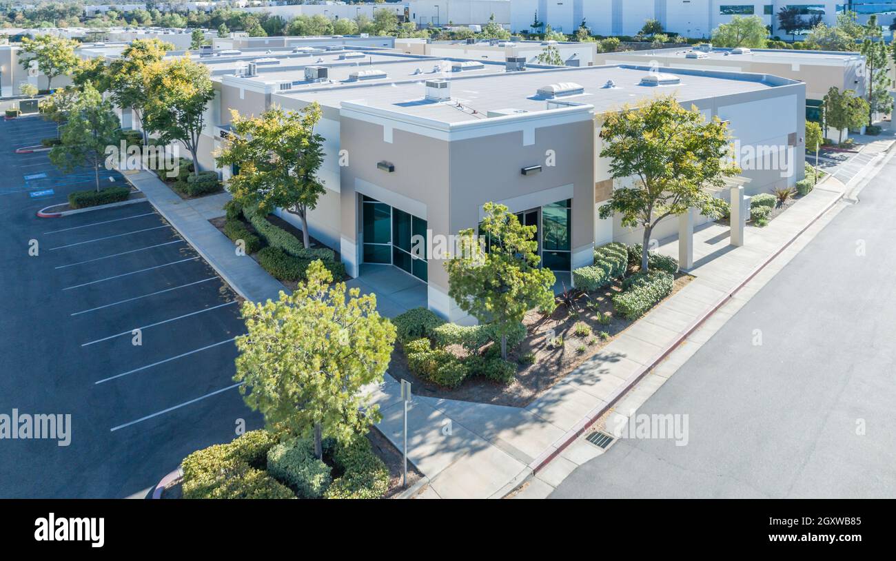 Aerial View Of Industrial Commerce Office Buildings Stock Photo - Alamy