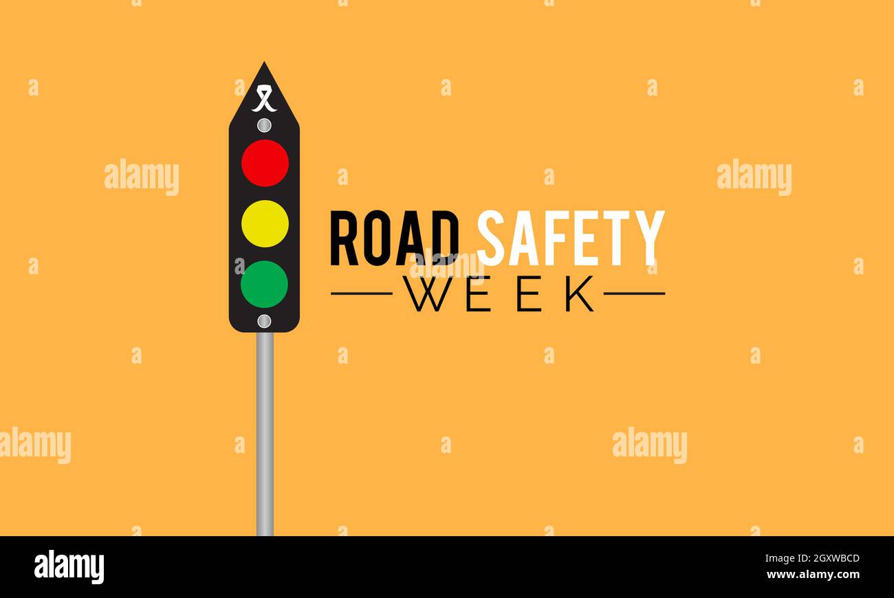 Global road safety week banner design in white background. Vector ...