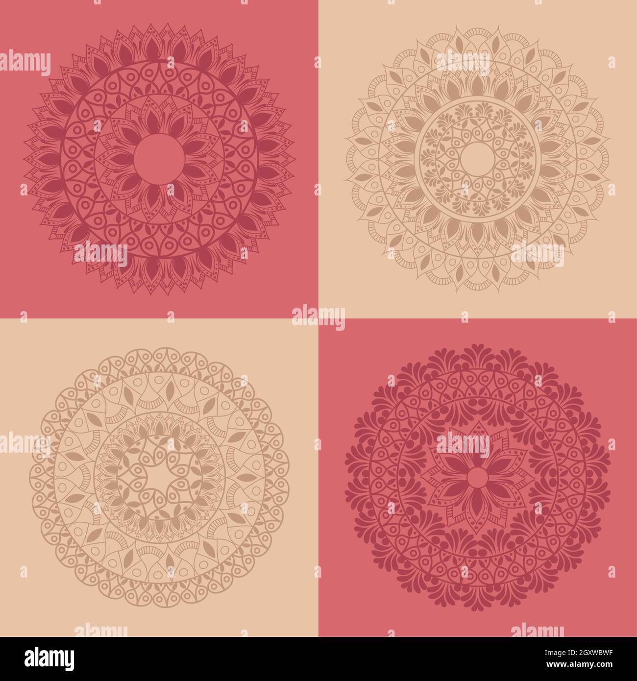 four mandalas decorations Stock Vector Image & Art - Alamy