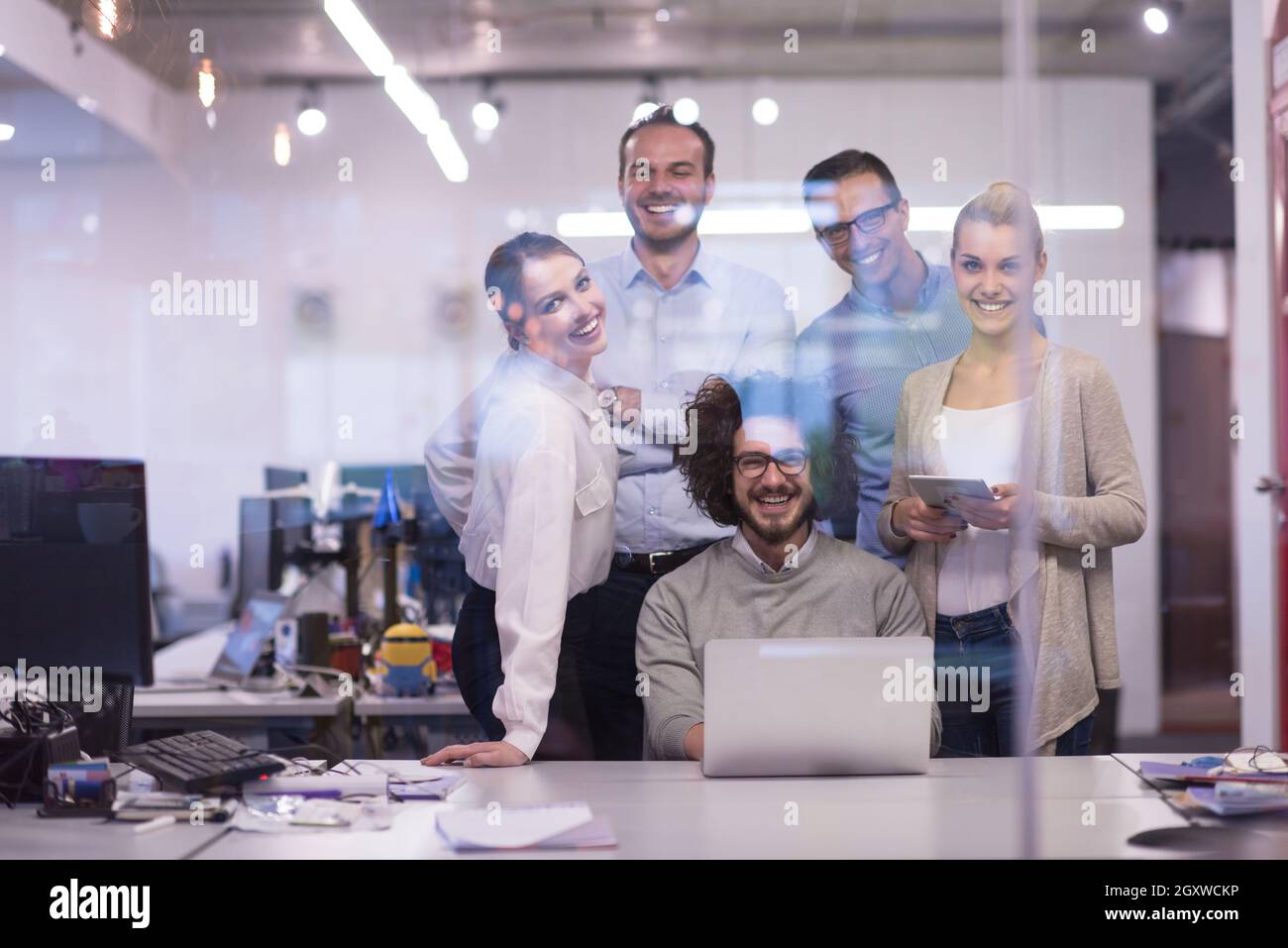 Portrait Of Successful Business people Entrepreneur At Busy startup ...