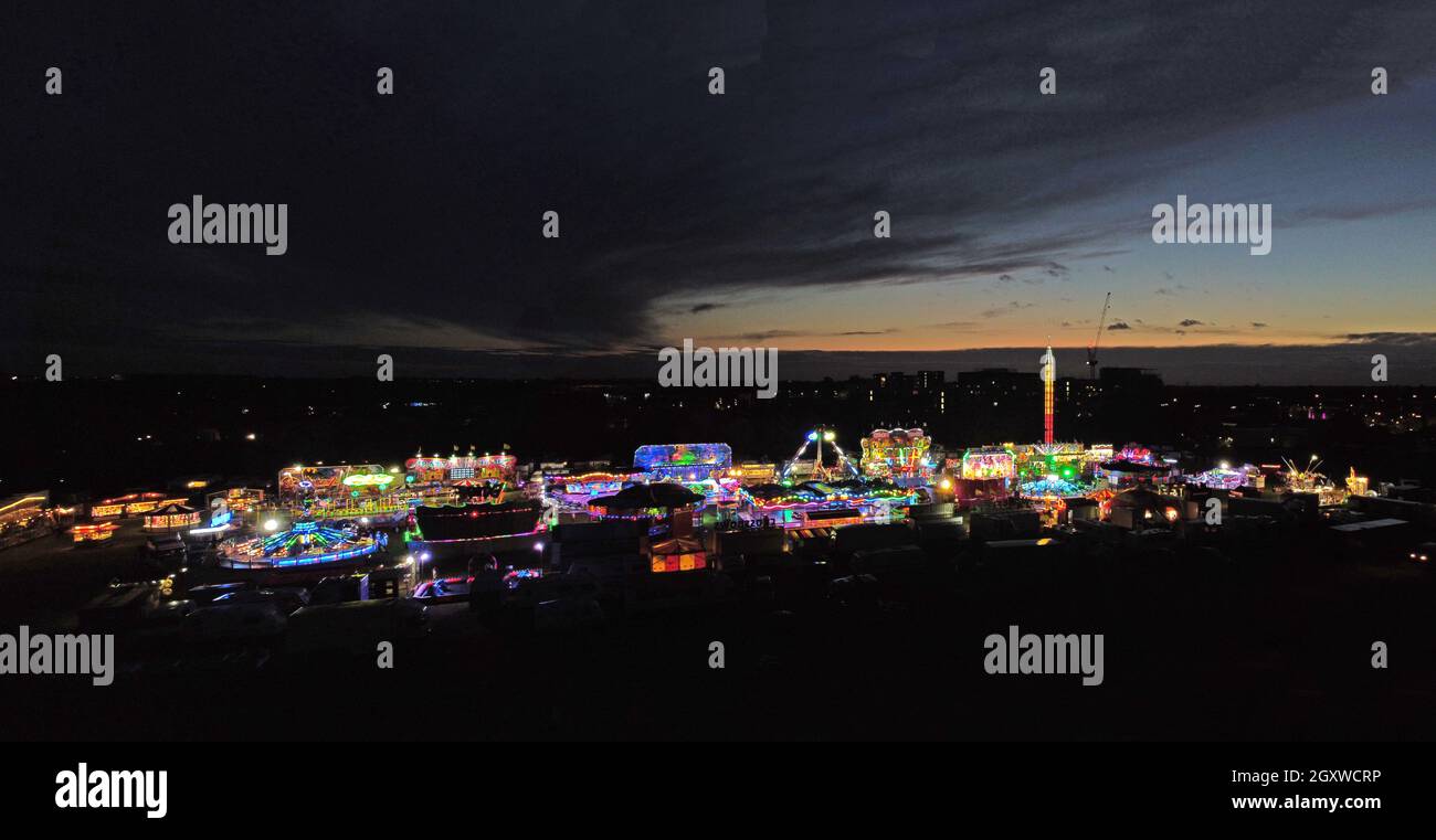 Peterborough, UK. 04th Oct, 2021. A panorama of The Peterborough Bridge ...