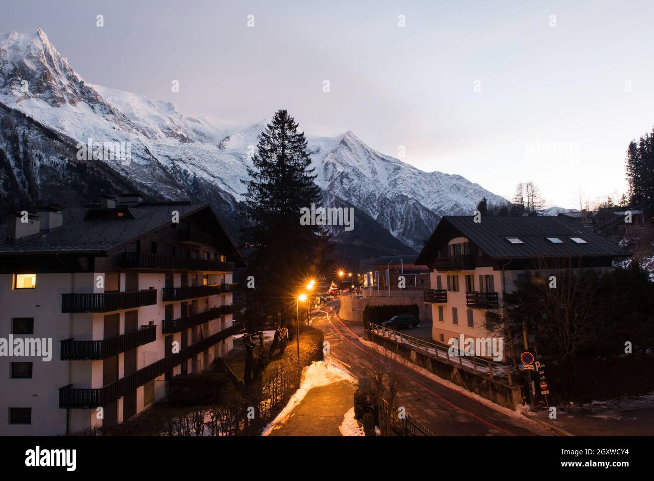 French alps mountain peaks covered with fresh snow. Winter landscape ...
