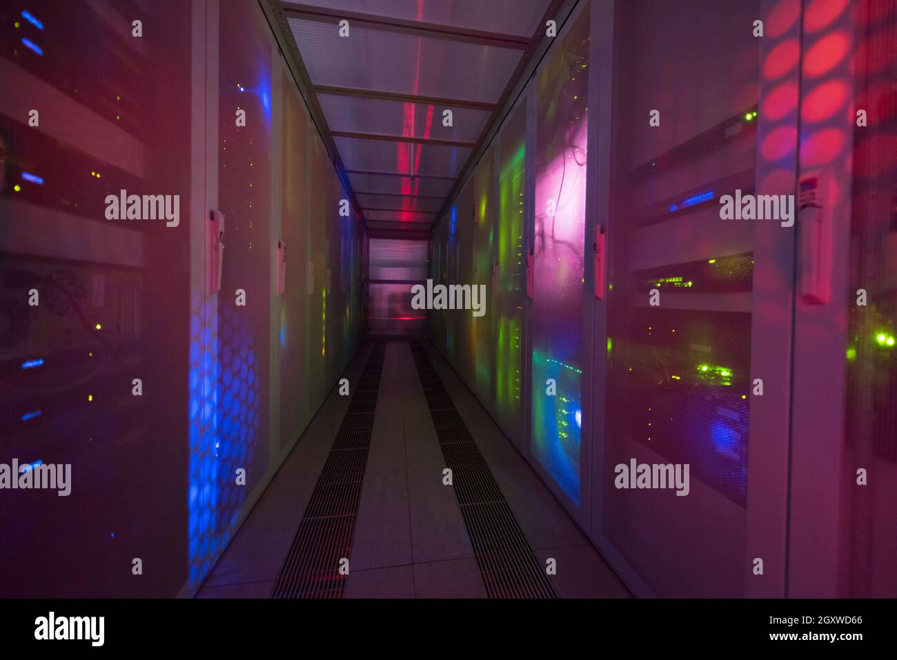 panel modern communication equipment with light from the display at ...