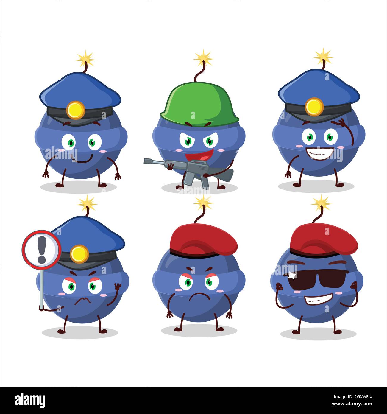 A dedicated Police officer of smoke bomb firework mascot design style ...