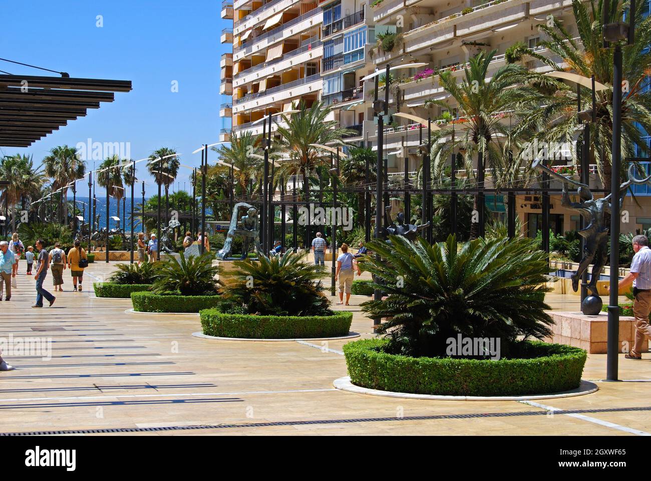 Salvador Dali sculptures along the Avenida del Mar, Marbella, Malaga ...