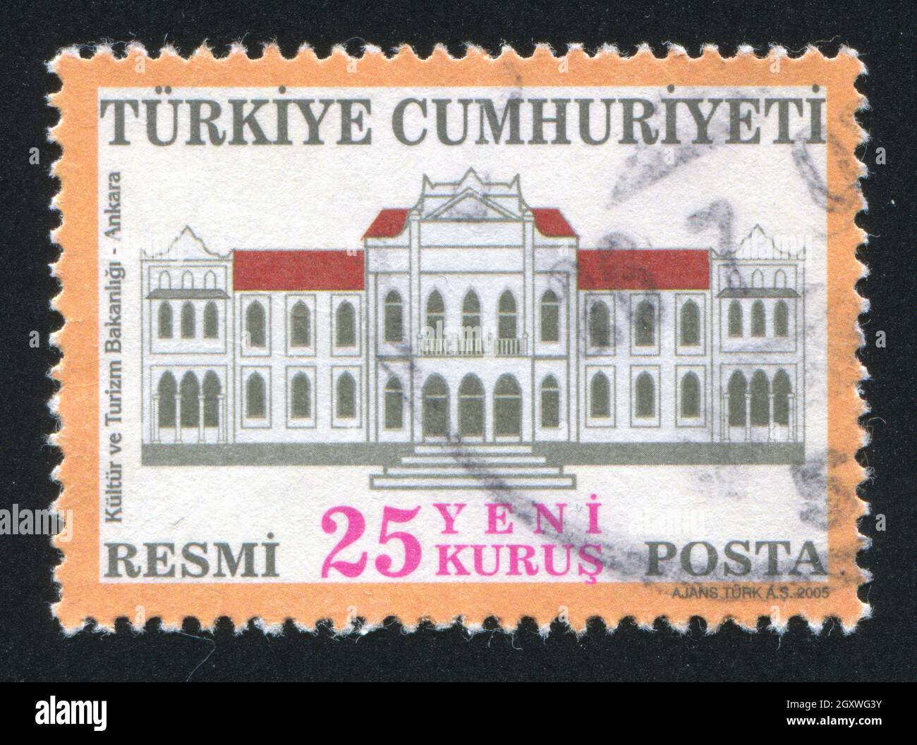 TURKEY - CIRCA 2005: stamp printed by Turkey, shows Culture and Tourism ...