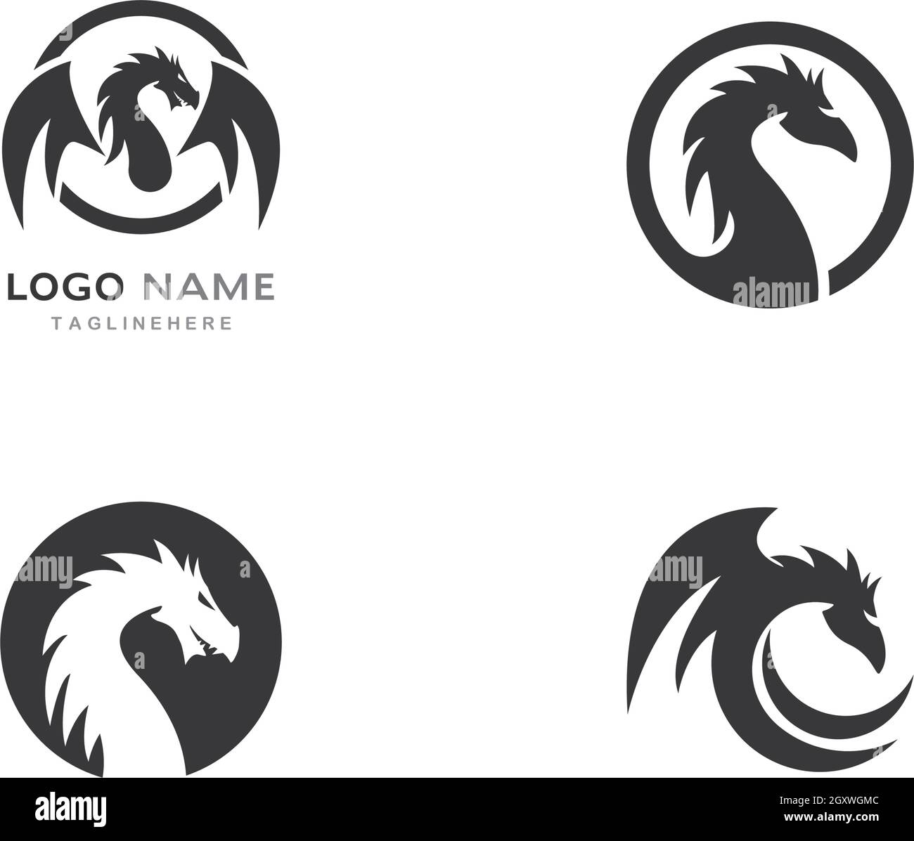 Dragon logo template vector illustration Stock Vector Image & Art - Alamy