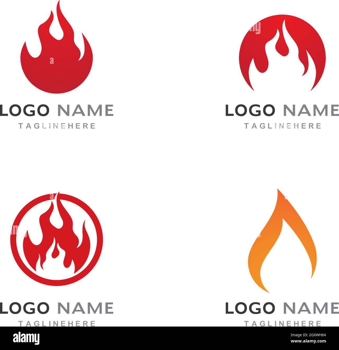 Fire flame Logo Template vector icon Oil, gas and energy logo concept ...