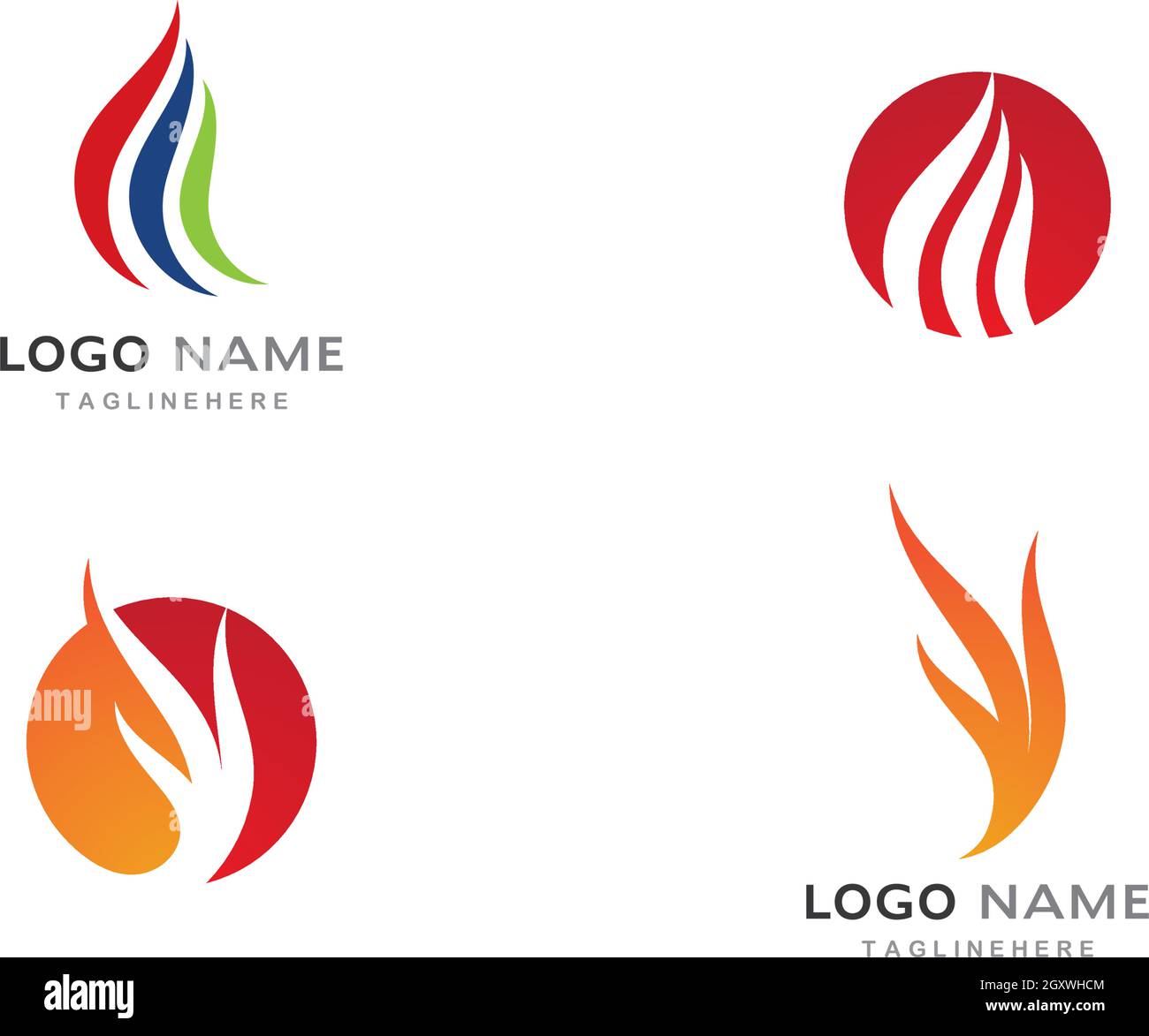 Fire flame Logo Template vector icon Oil, gas and energy logo concept ...