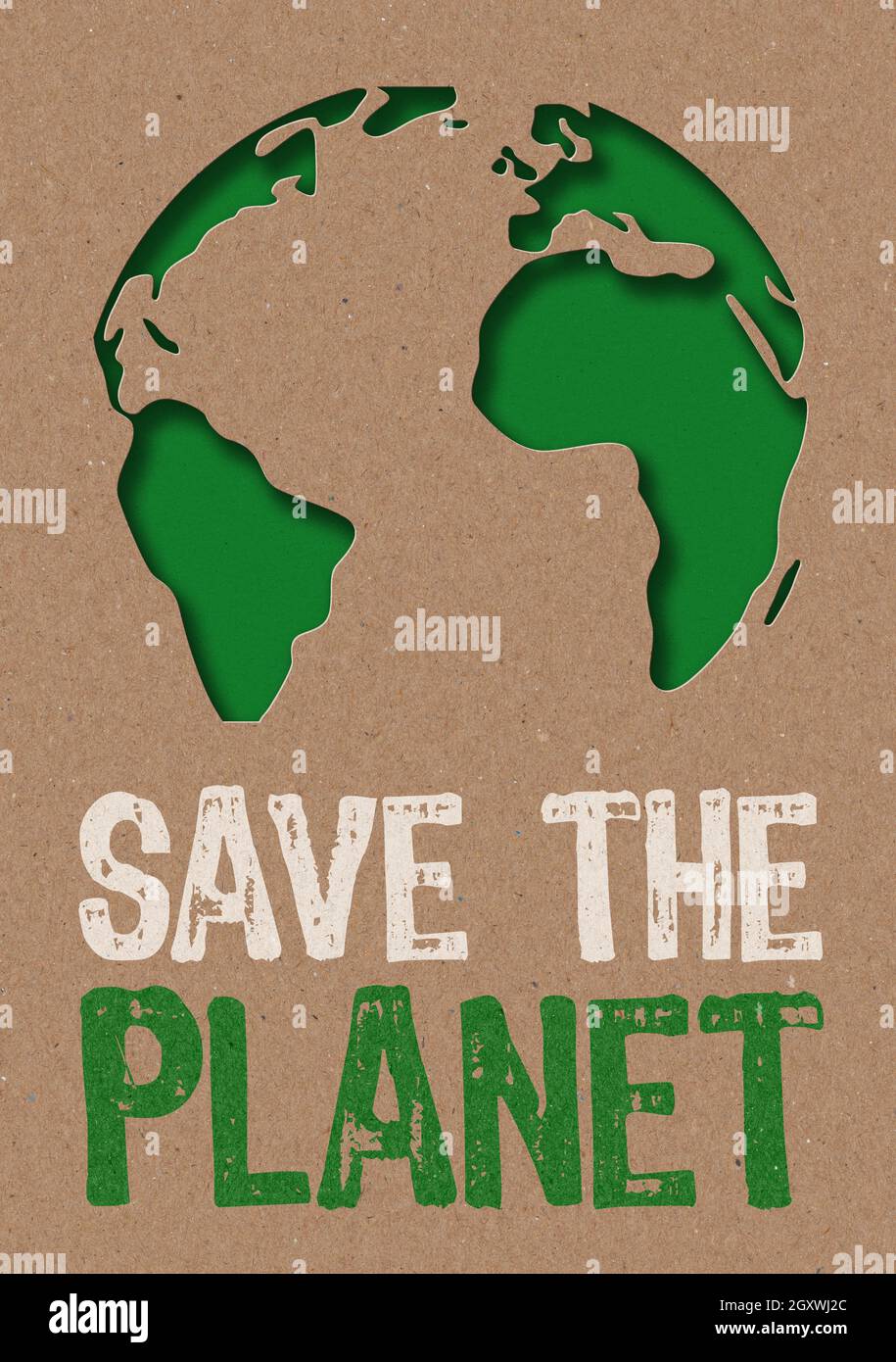 Cardboard save planet plant hi-res stock photography and images - Alamy
