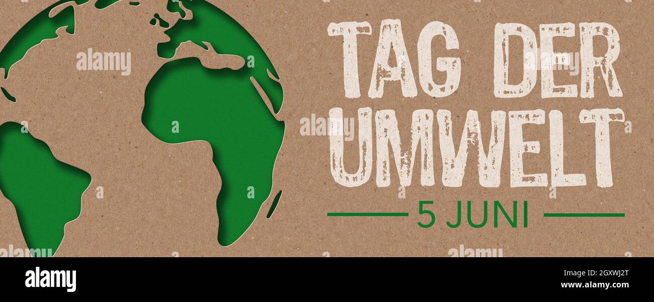 Paper cut - World environment day in german - Tag der Umwelt Stock ...