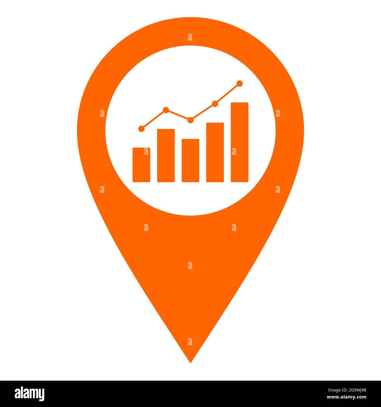 Chart and location pin Stock Photo - Alamy