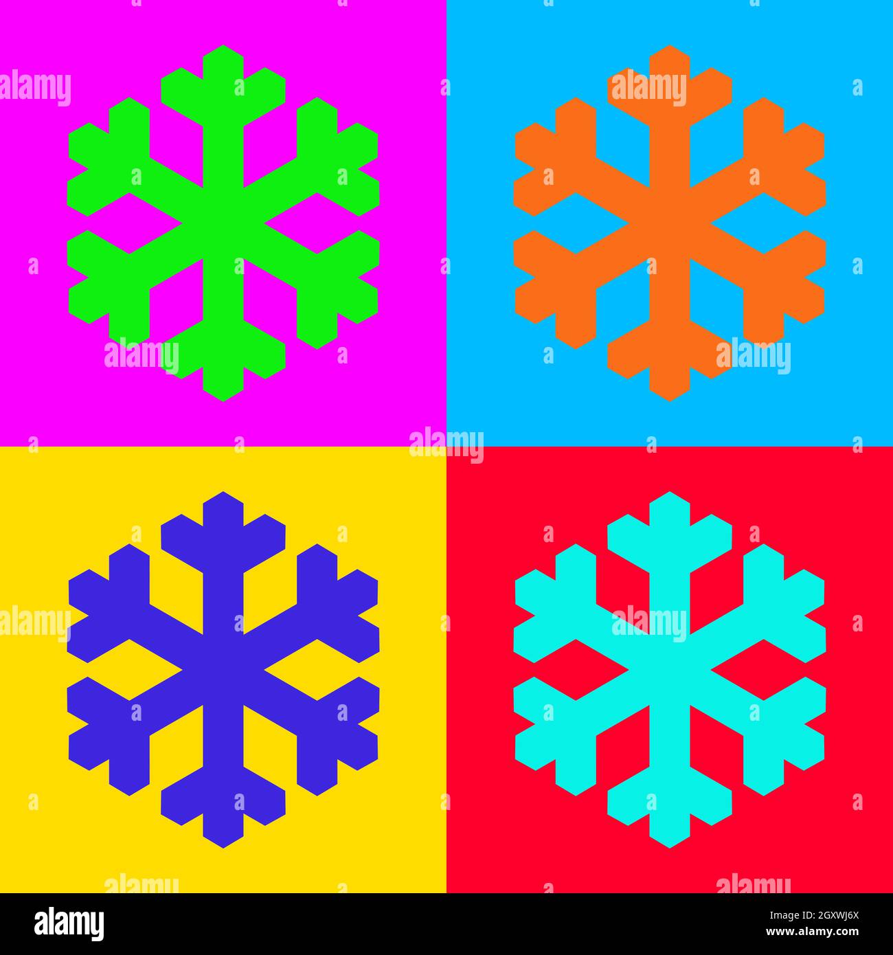 Snow flake and pop-art Stock Photo - Alamy