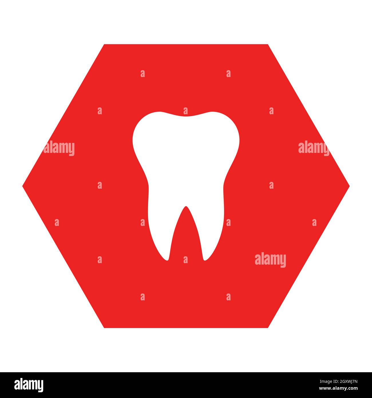 Tooth and hexagon Stock Photo - Alamy
