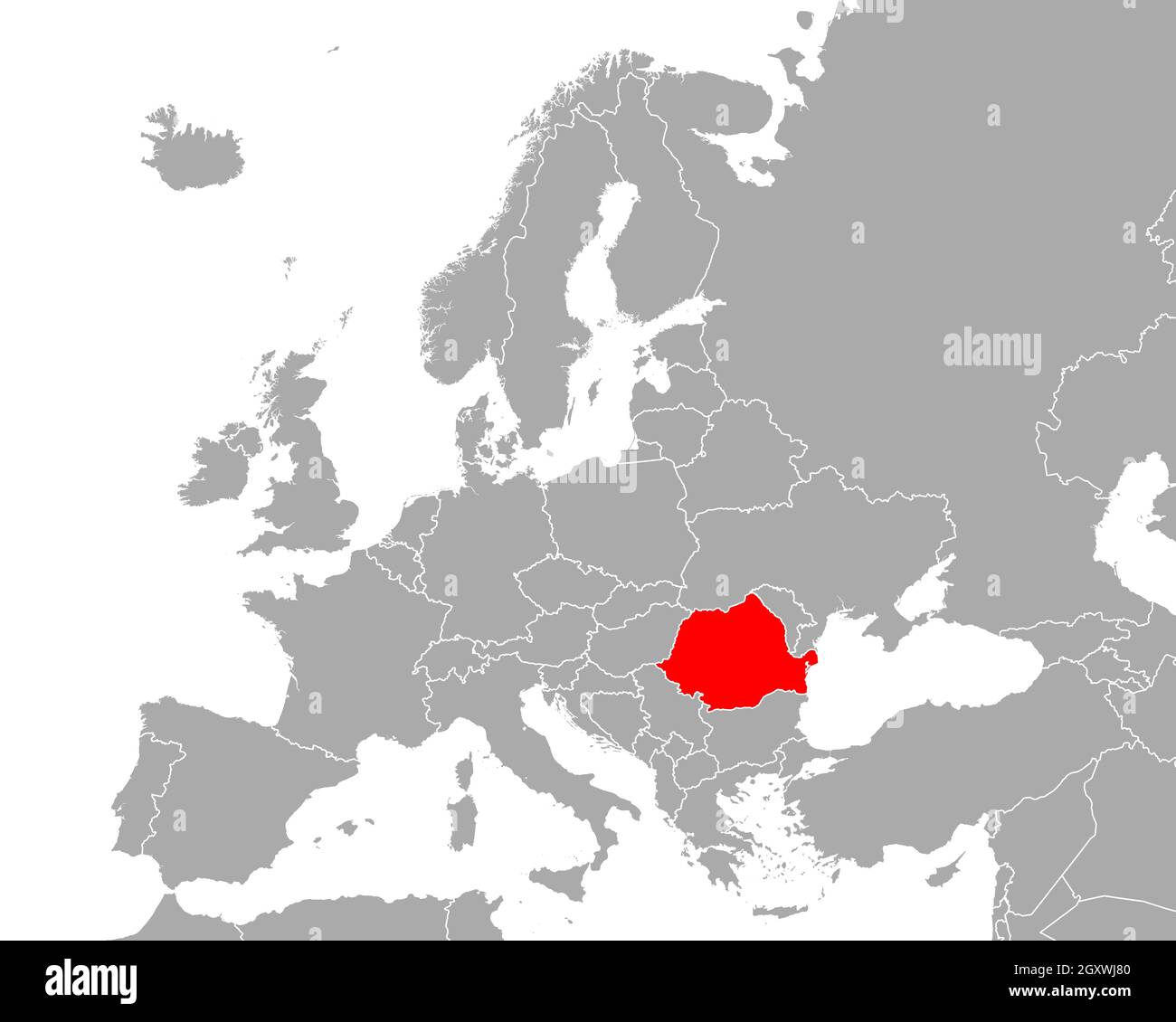 Map of Romania in Europe Stock Photo - Alamy