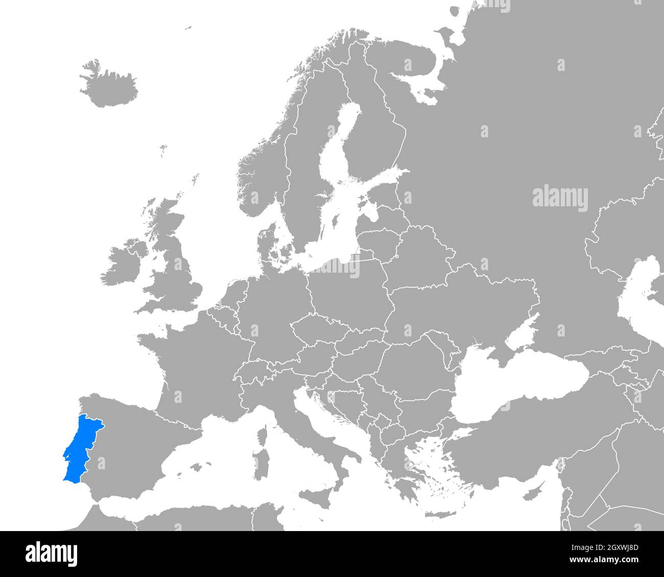 Map of Portugal in Europe Stock Photo - Alamy