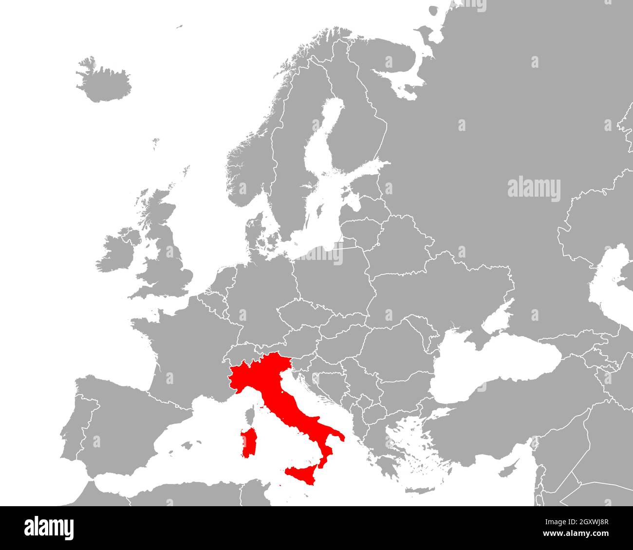 Map of Italy in Europe Stock Photo - Alamy