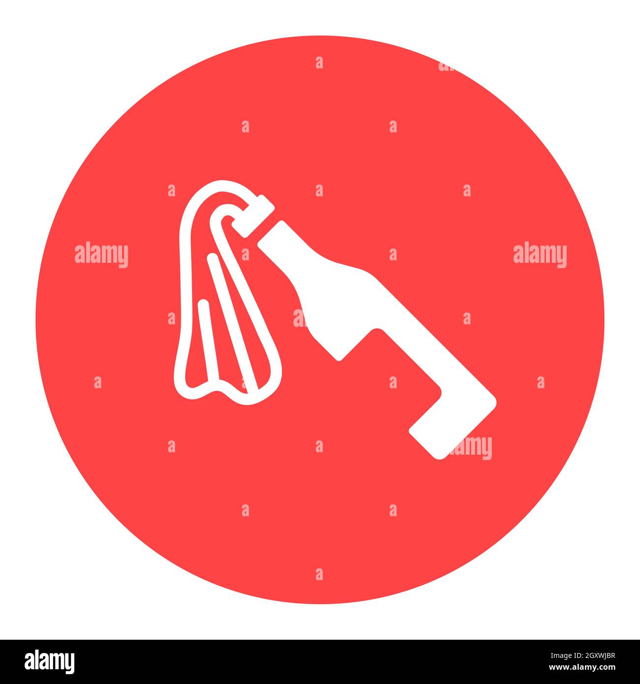 Molotov cocktail flat vector white glyph icon. Demonstration, protest ...