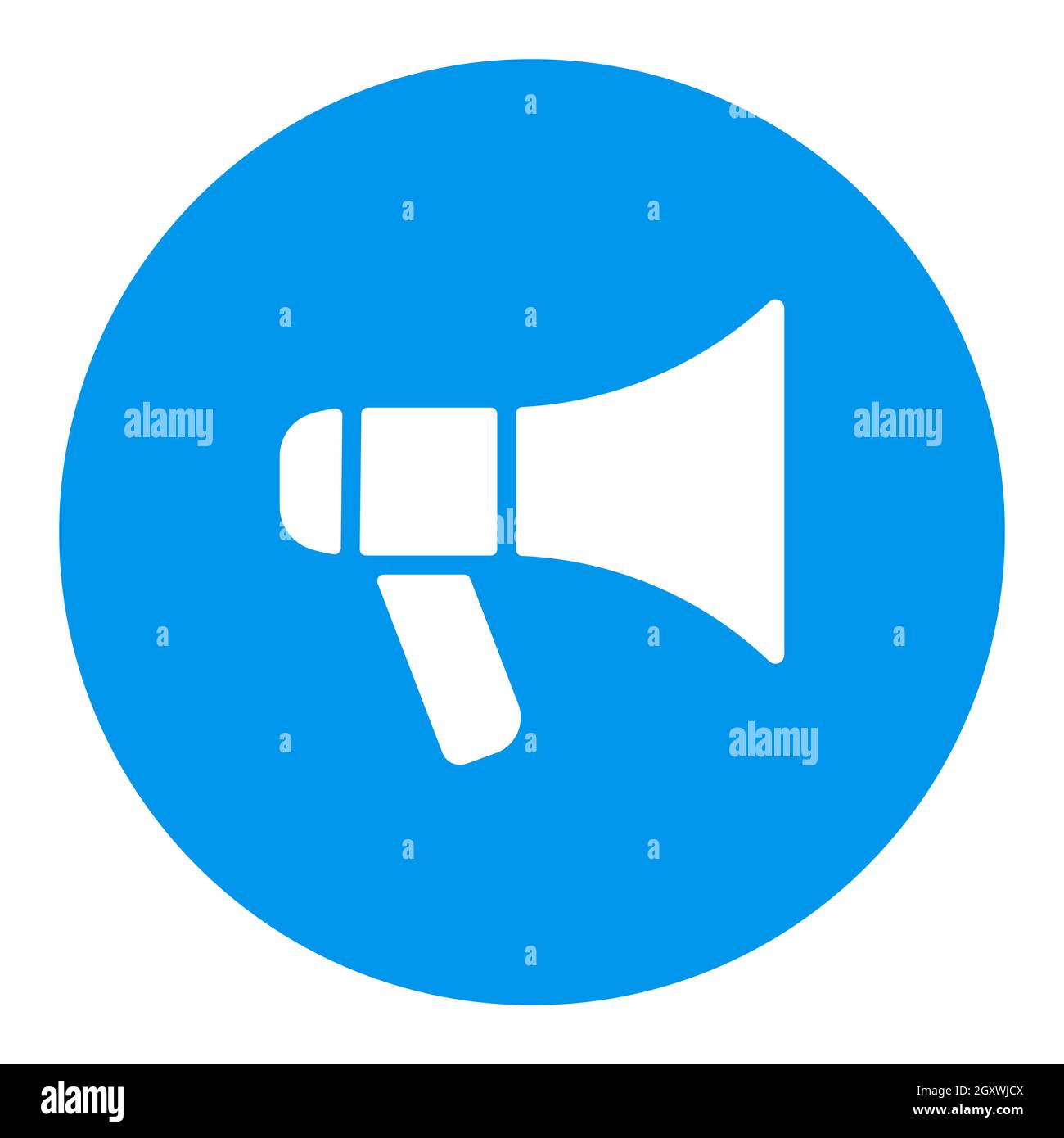Megaphone or loudspeaker vector white glyph icon. Demonstration ...