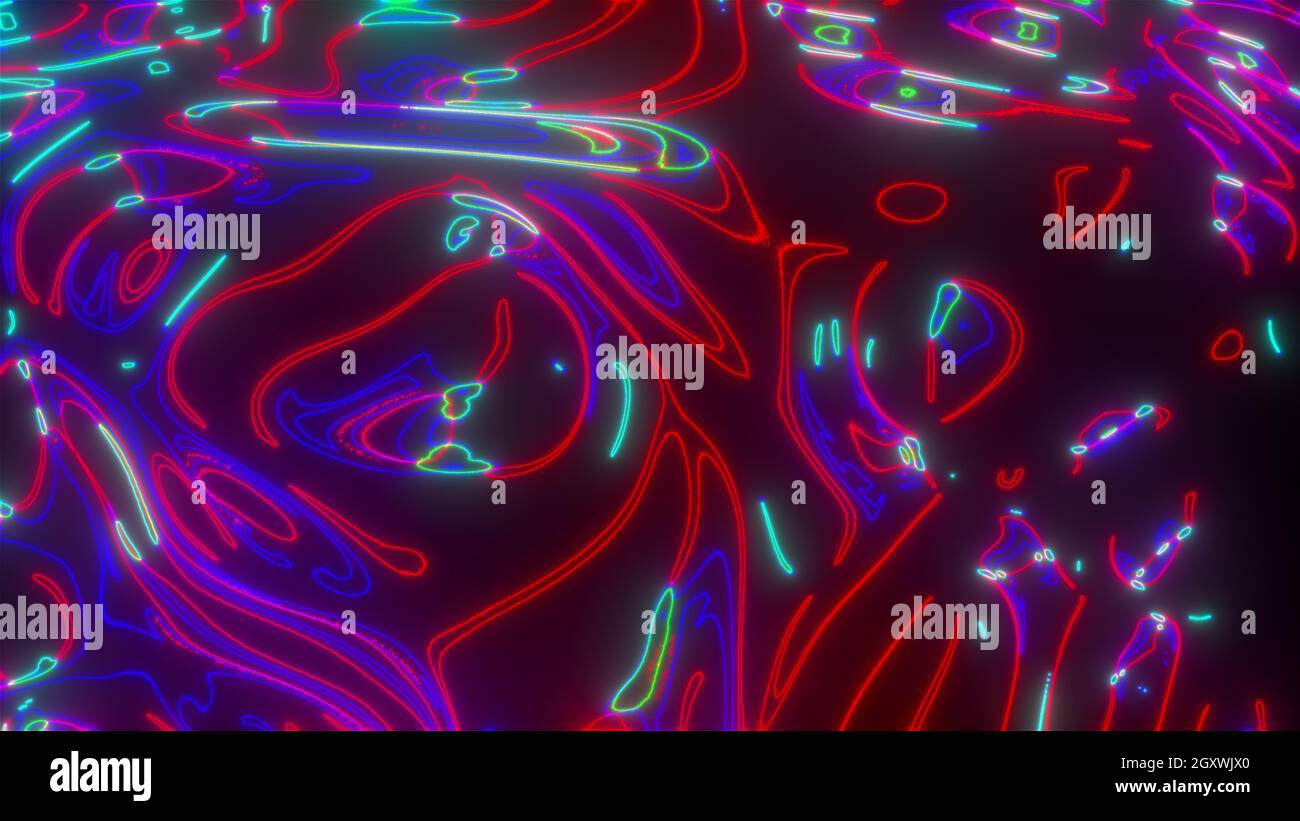 Blurry 3d render stripes and abstract symbols geometric shapes ...