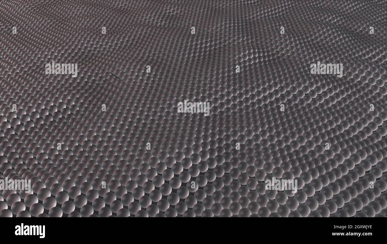 Digital 3d render rows of balls with endlessly decoration wriggling ...