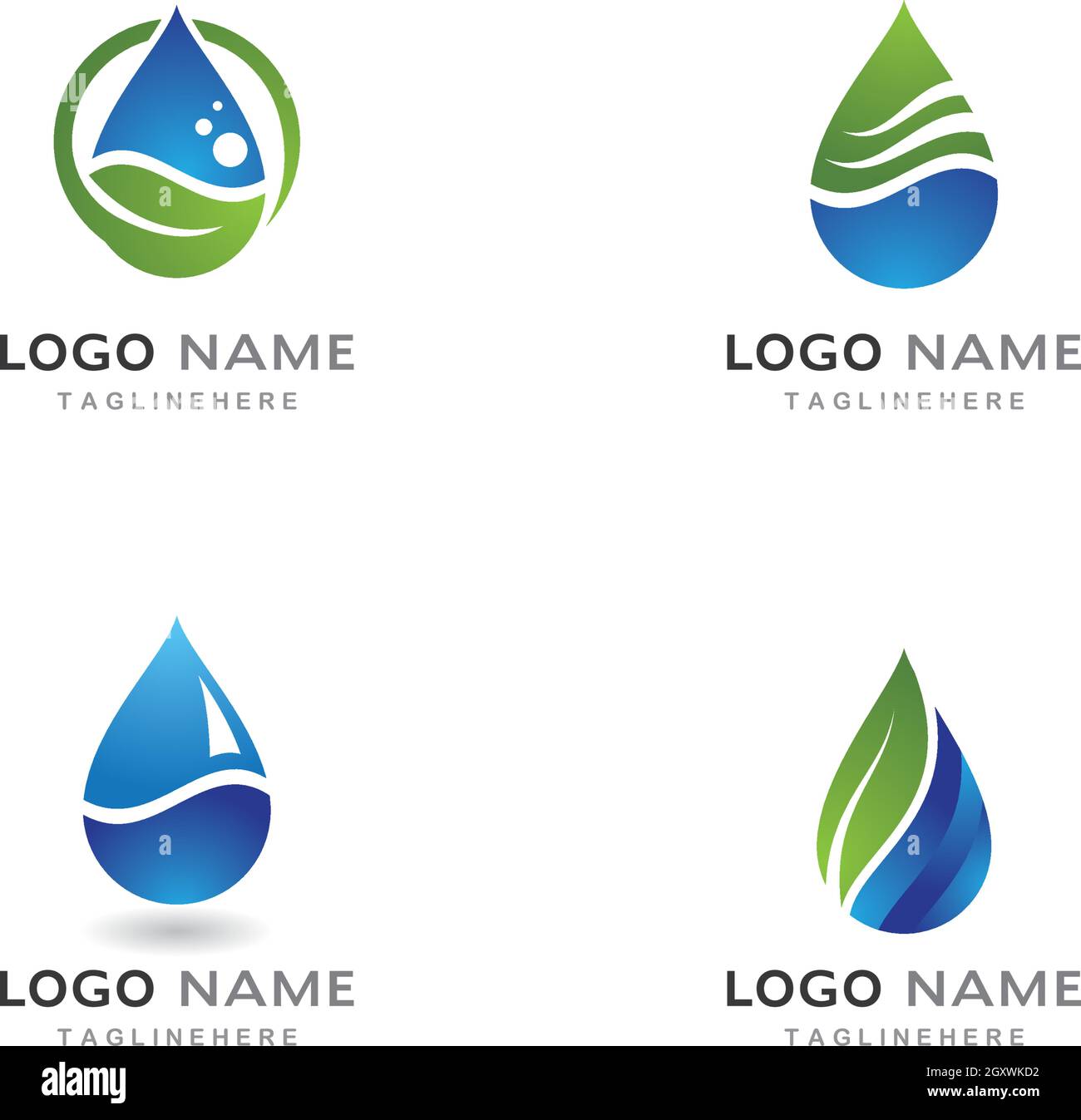 Blue green water corporate logo Stock Vector Images - Alamy