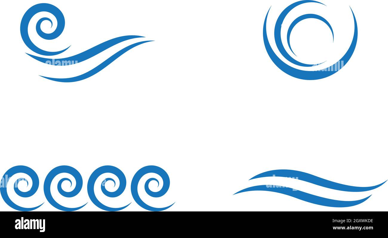 Water Wave symbol and icon Logo Template vector Stock Vector Image ...