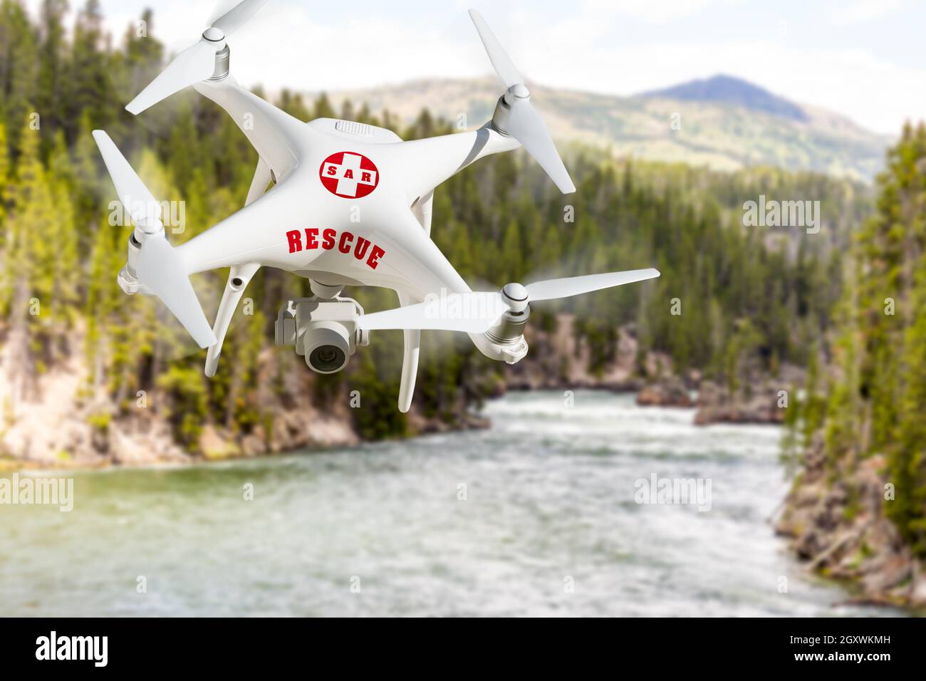 SAR - Search and Rescue Unmanned Aircraft System, (UAS) Drone Flying ...