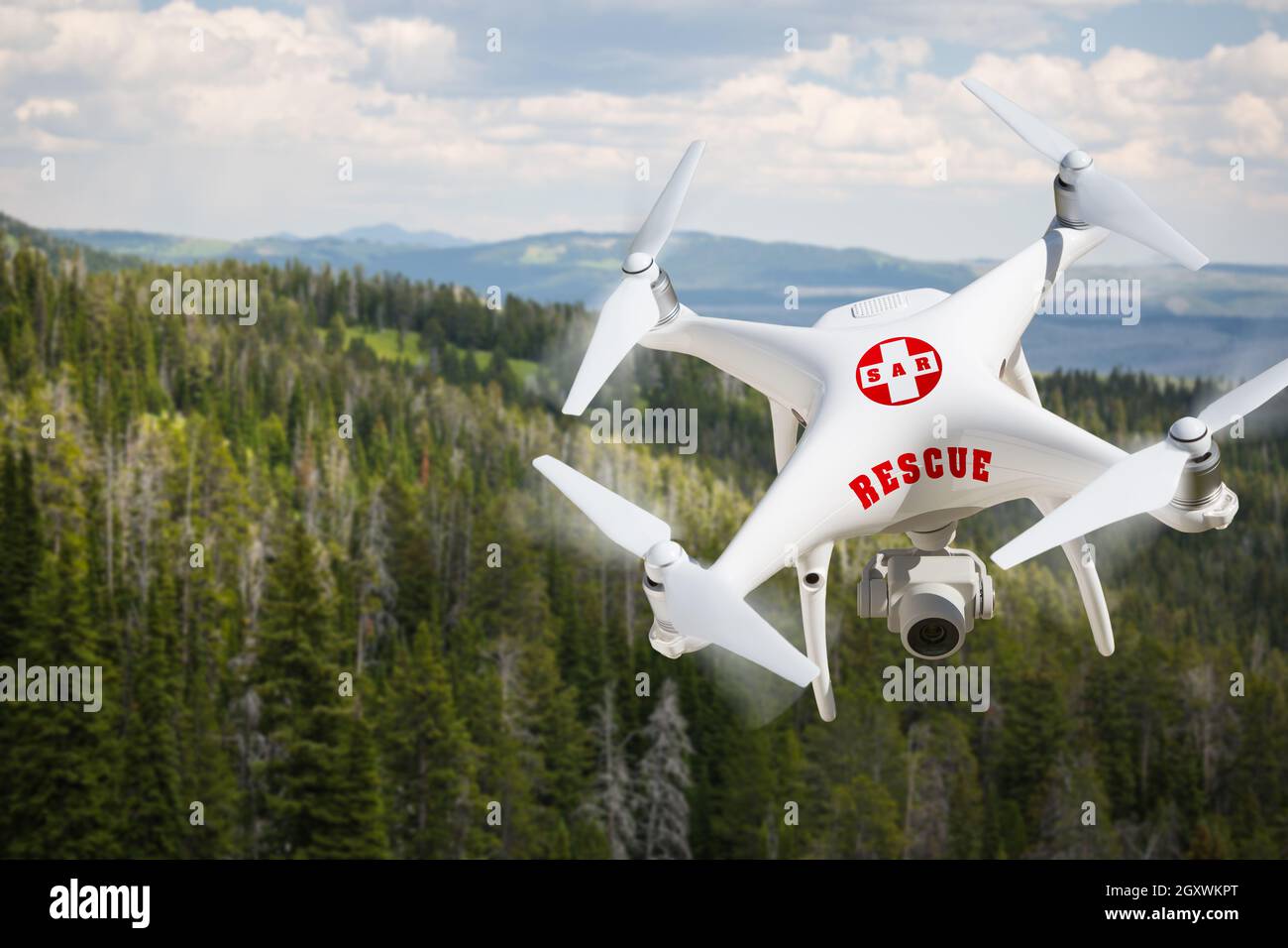 SAR - Search and Rescue Unmanned Aircraft System, (UAS) Drone Flying ...