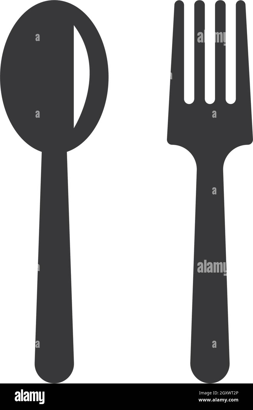 Restaurant silverware illustration vector Black and White Stock Photos ...