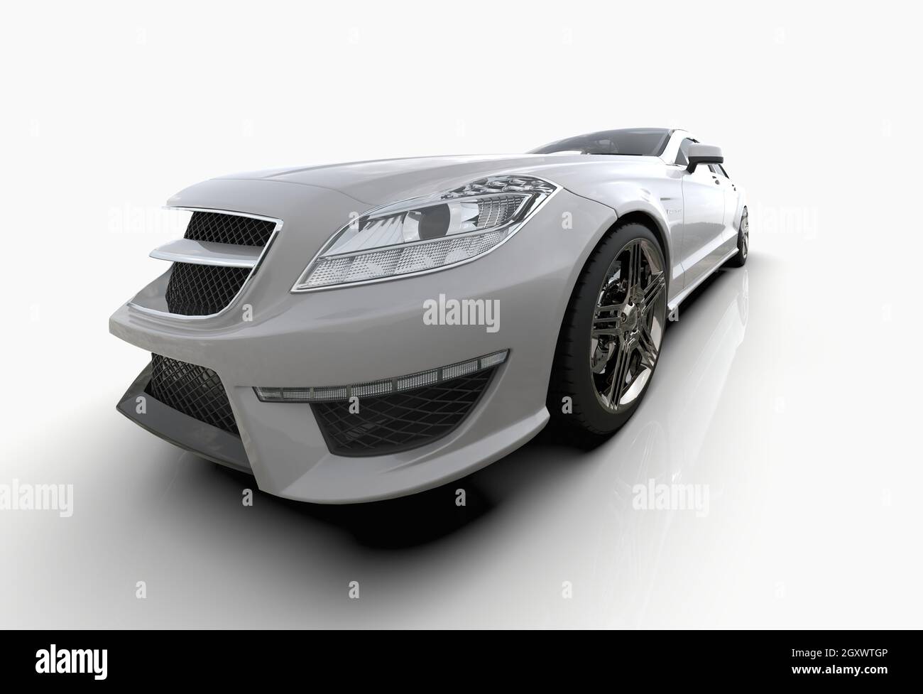 Generic and Brandless Luxury Car Isolated on White 3d Illustration ...