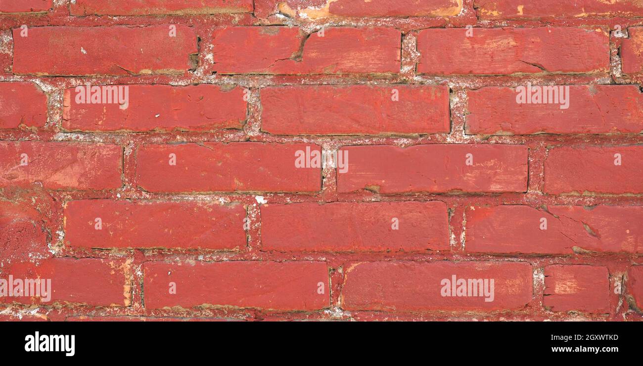 wide 4K red brick wall useful as a background Stock Photo - Alamy