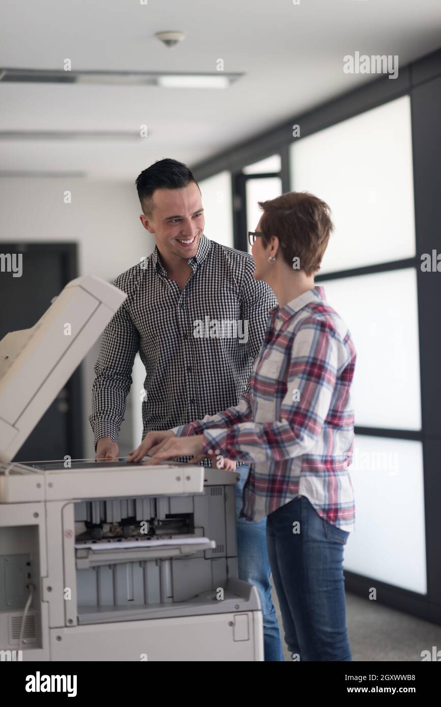 Man woman copier office hi-res stock photography and images - Alamy