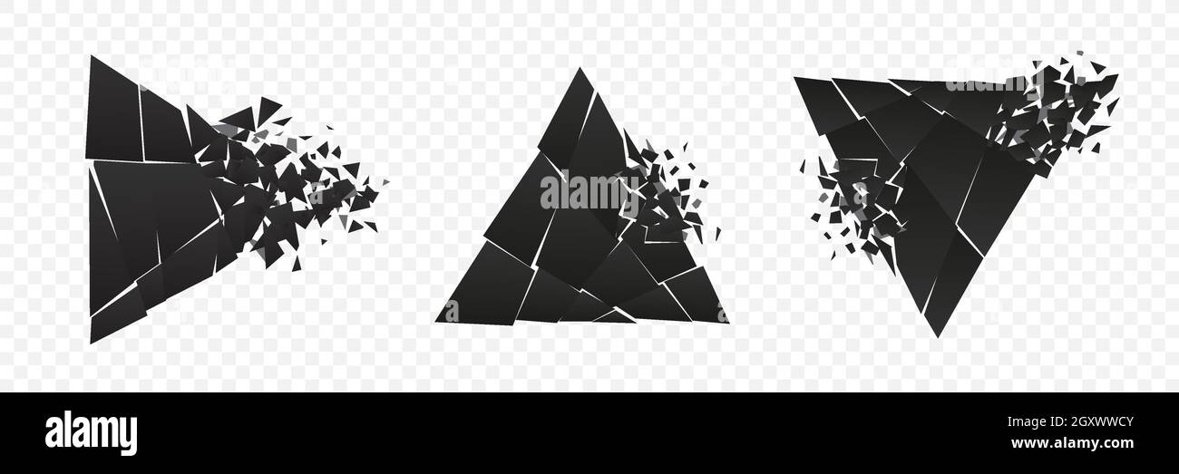 Shape explosion broken and shattered flat style design vector ...