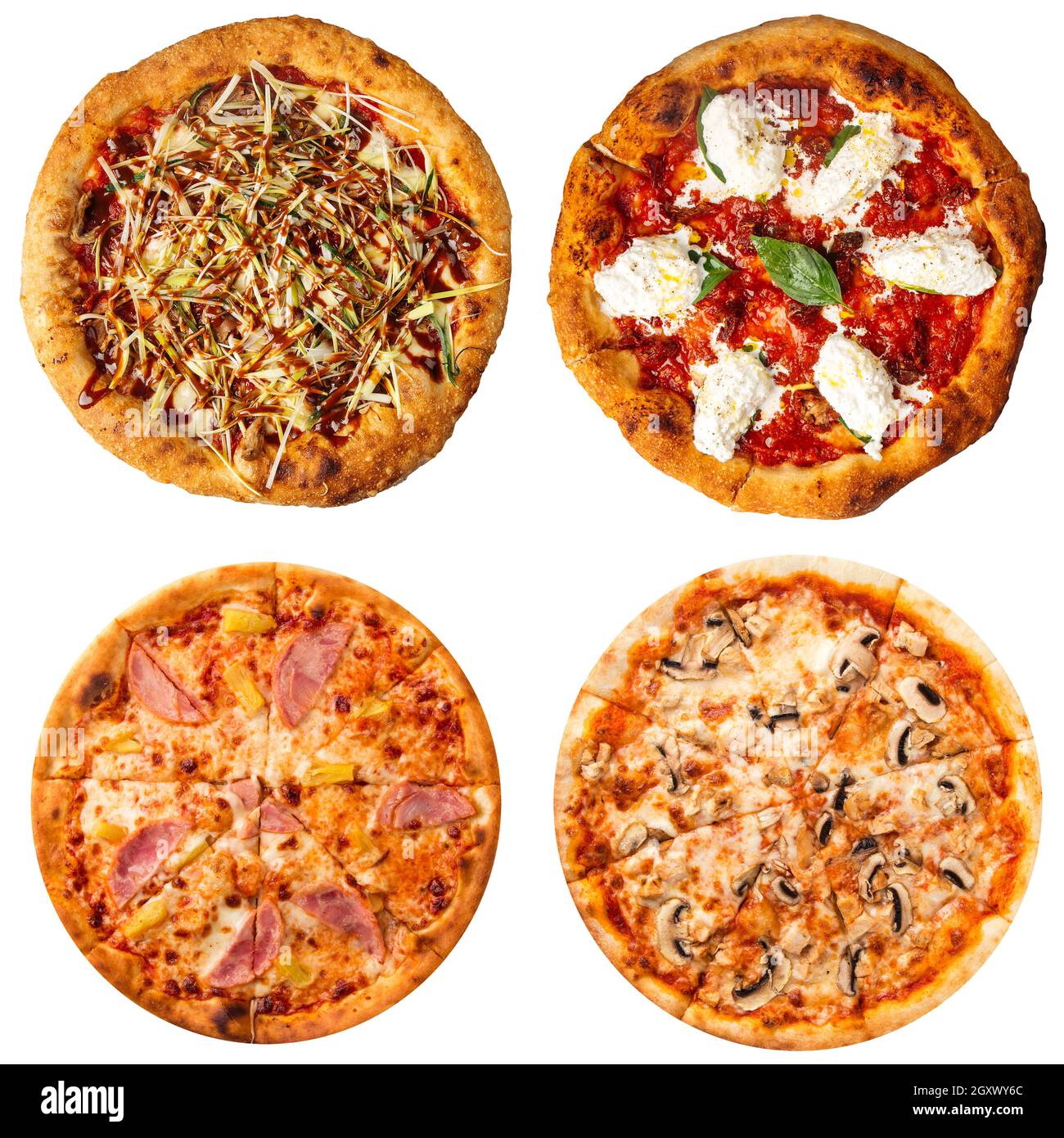 Various types of pizza for the restaurant menu hi-res stock photography ...