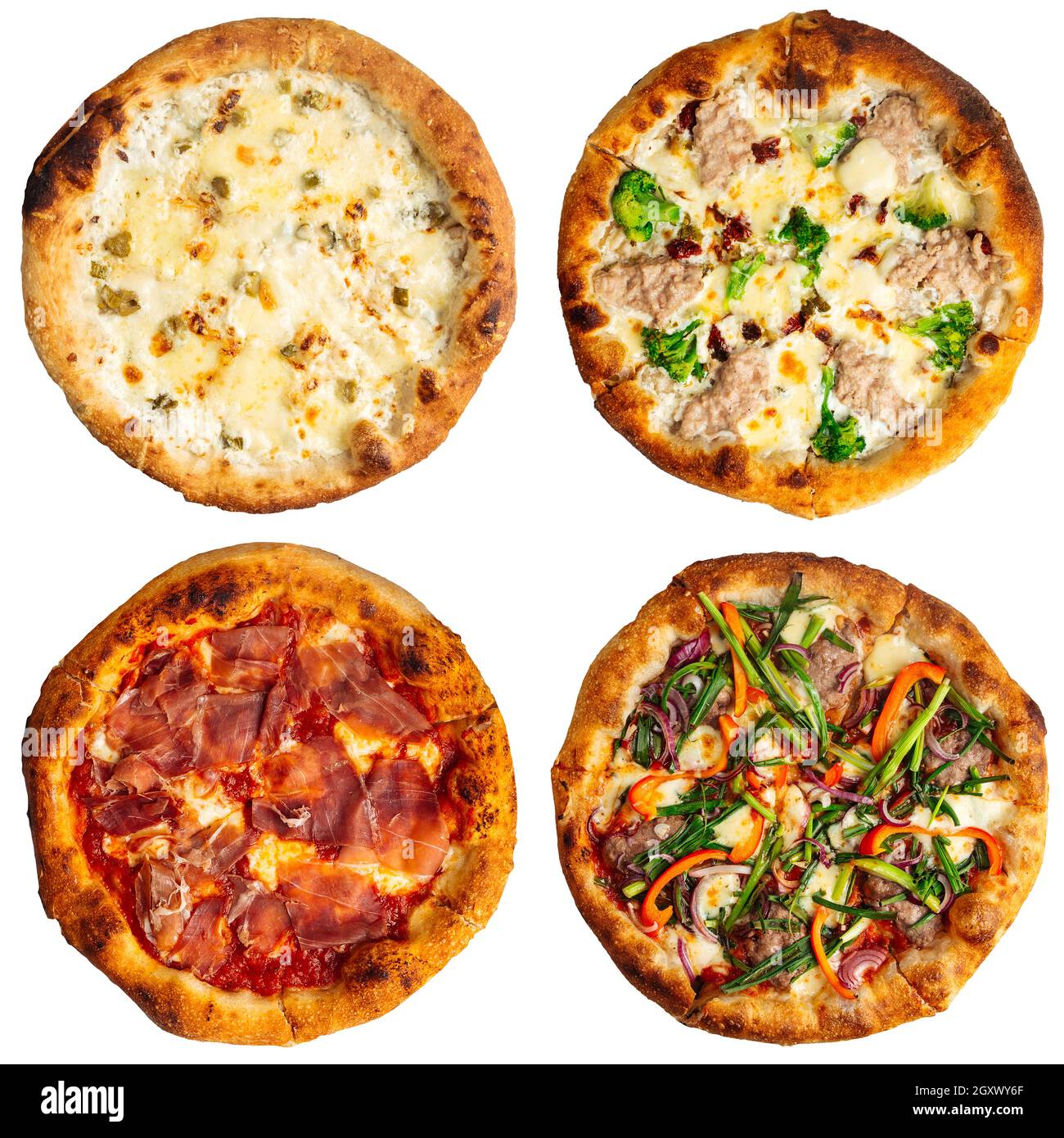Various types of pizza for the restaurant menu hi-res stock photography ...