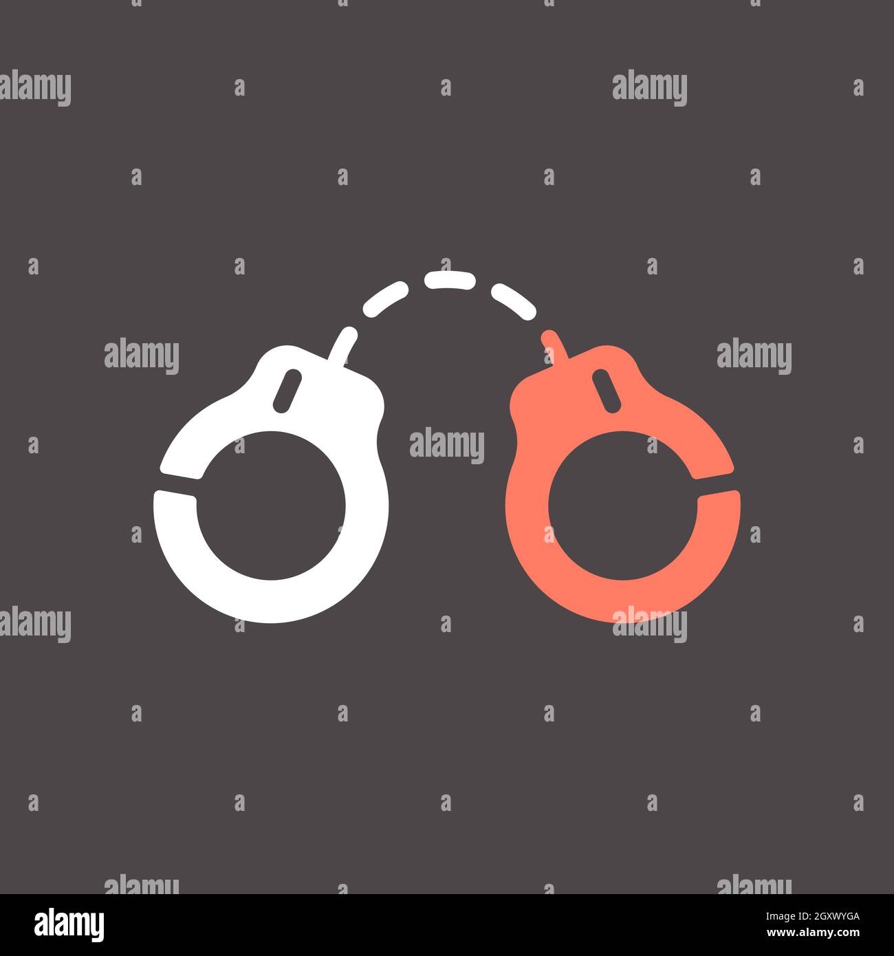 Handcuffs vector glyph icon. Police sign. Demonstration, protest ...