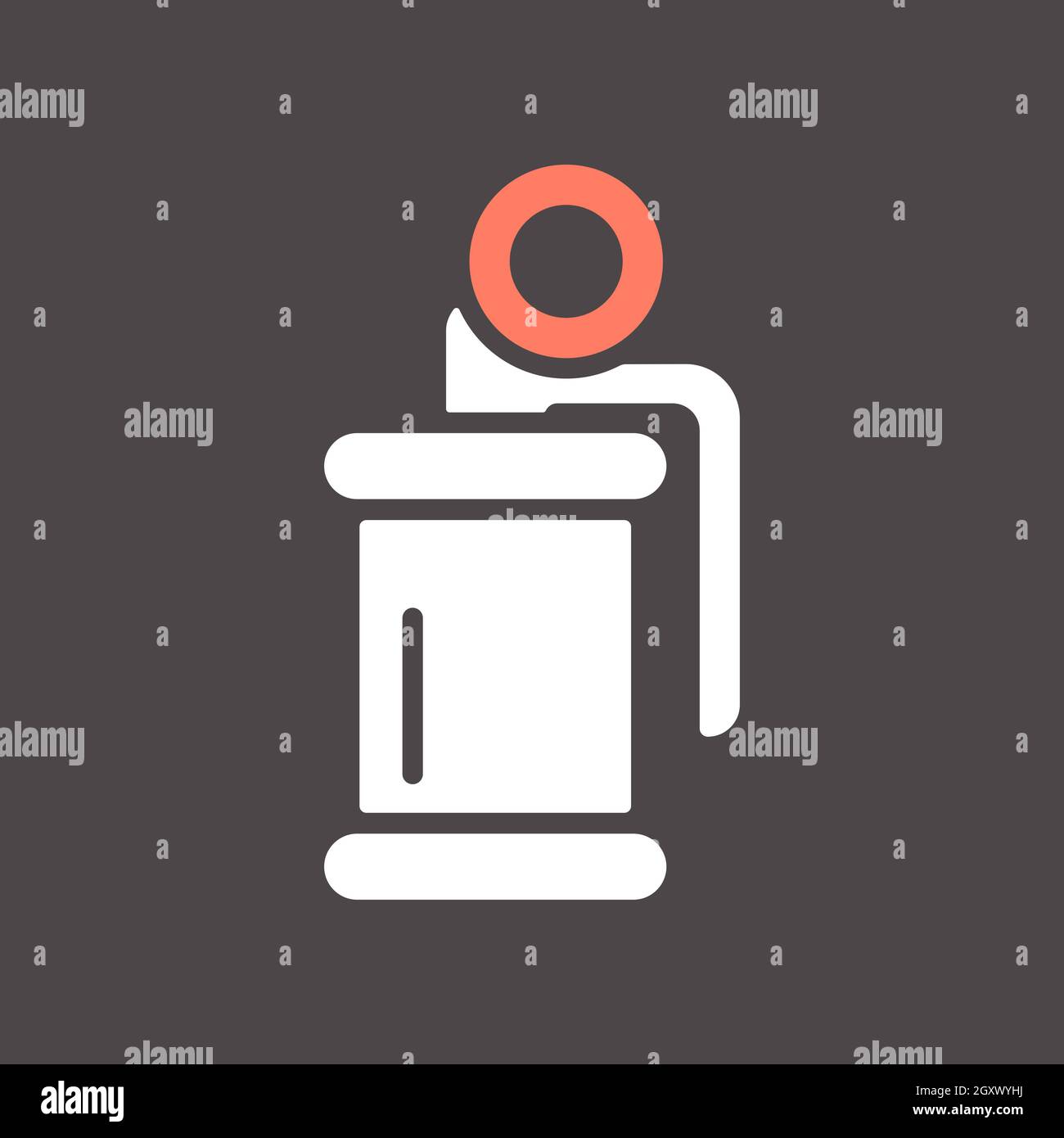 Hand flash grenade of special forces vector glyph icon. Police ...