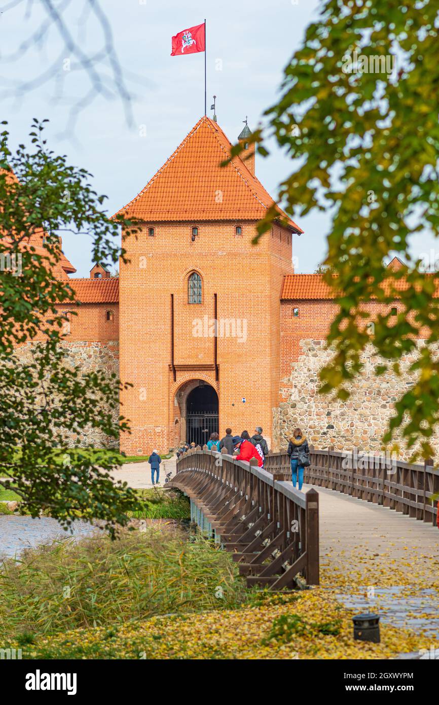 Medieval castle of Trakai, Vilnius, Lithuania, Eastern Europe, located ...