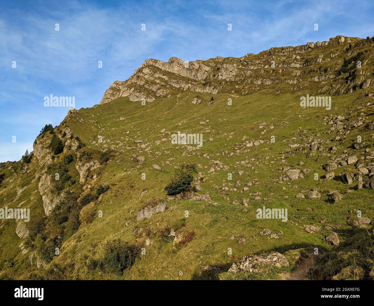 hike on the mountain spear in switzerland. beautiful autumn mood just ...