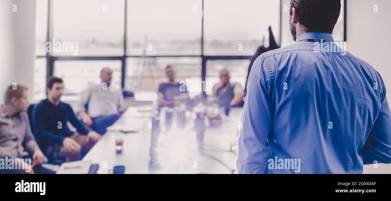 Business man making a presentation at office. Business executive ...
